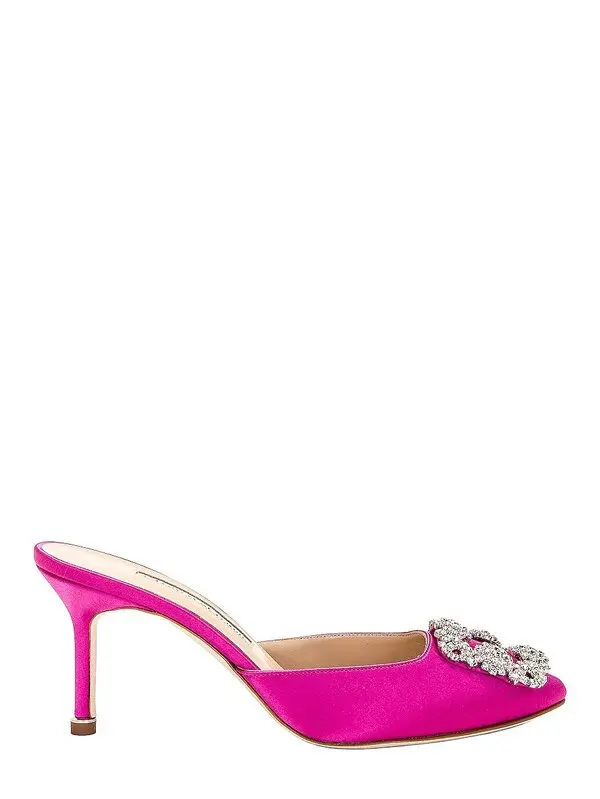 Manolo Blahnik Hangisi 70 Mules - Bright Purple