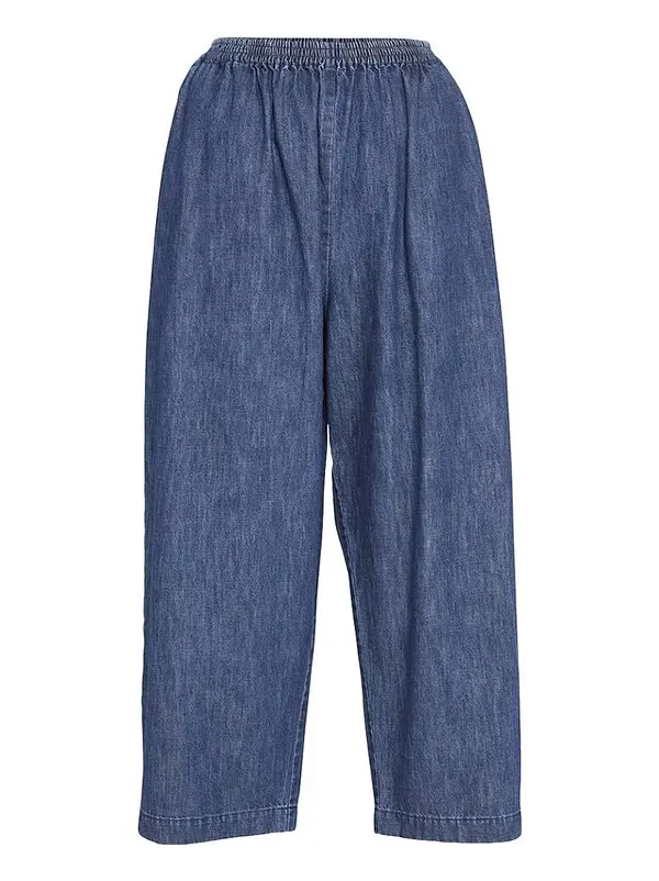 Eskandar Denim Japanese Trousers - Jean Dark