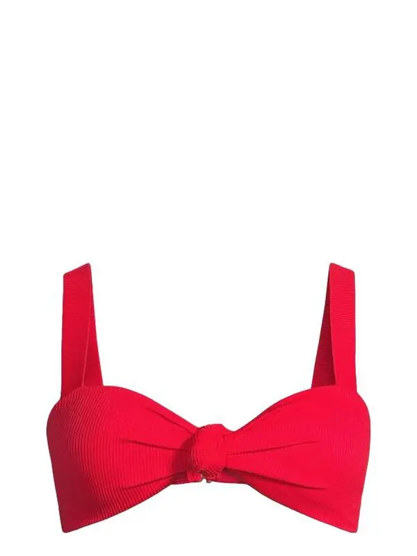 Beach Riot Sophia Ribbed Bikini Top - Red