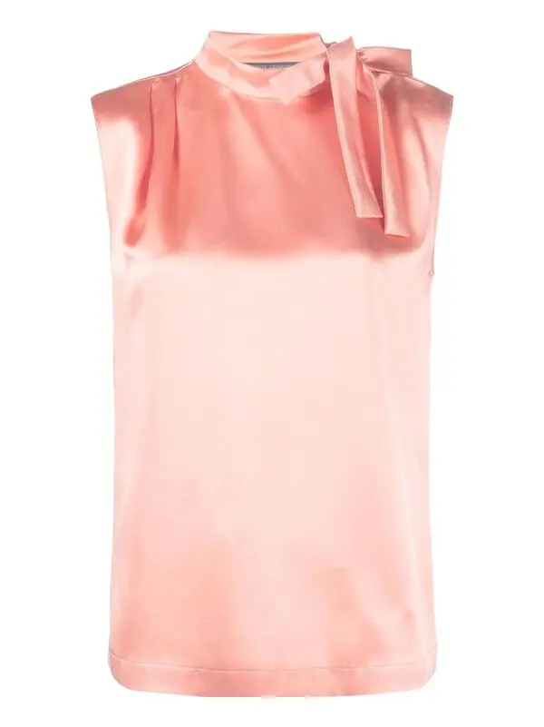 Alberta Ferretti Sleeveless Bow Detail Blouse - Pink
