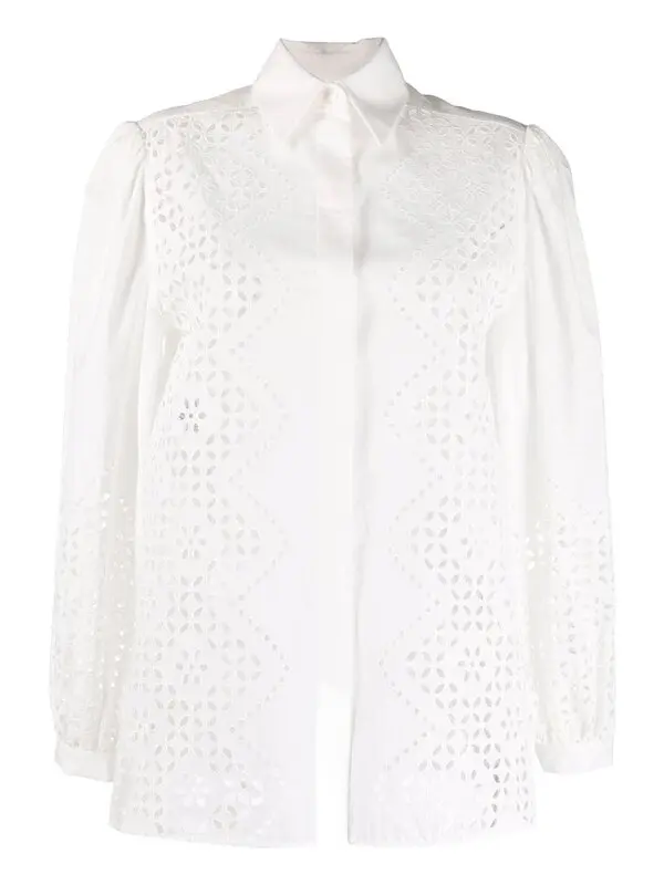 Alberta Ferretti Broderie Anglaise Shirt - White