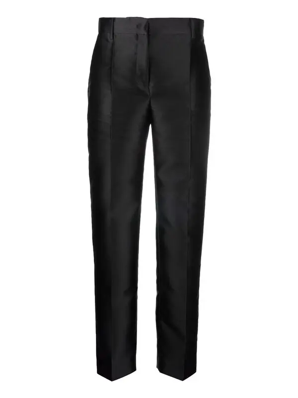 Alberta Ferretti High-waisted Tailored Cropped Trousers - Black