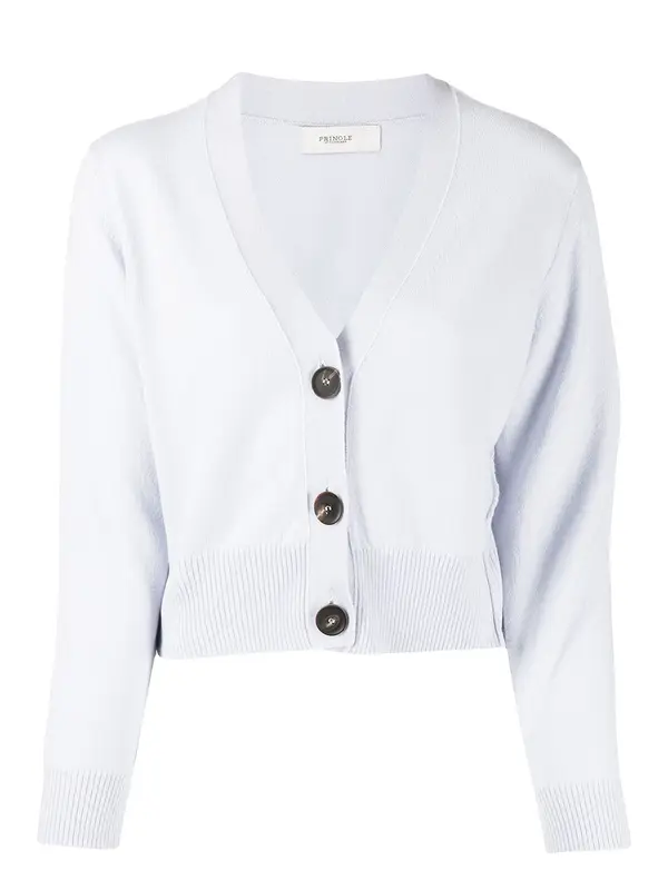 Pringle Of Scotland Cropped Cashmere Cardigan - Blue