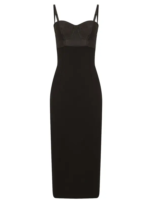 Dolce & Gabbana Cut-out Bustier Midi-dress - Black