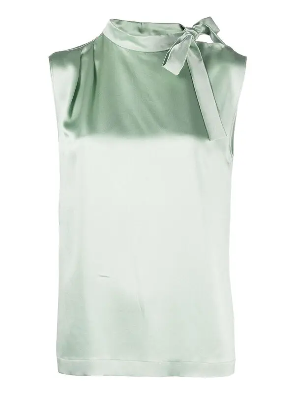 Alberta Ferretti Silk Pussy-bow Blouse - Green