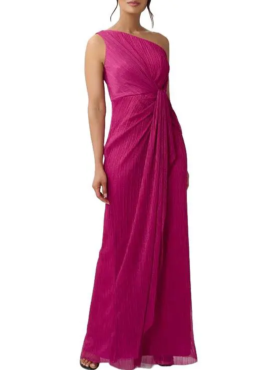 Adrianna Papell One-shoulder Gown - Magenta