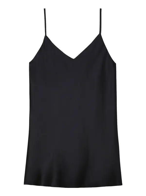 Lafayette 148 New York Silk Charmeuse Bias Tank - Black