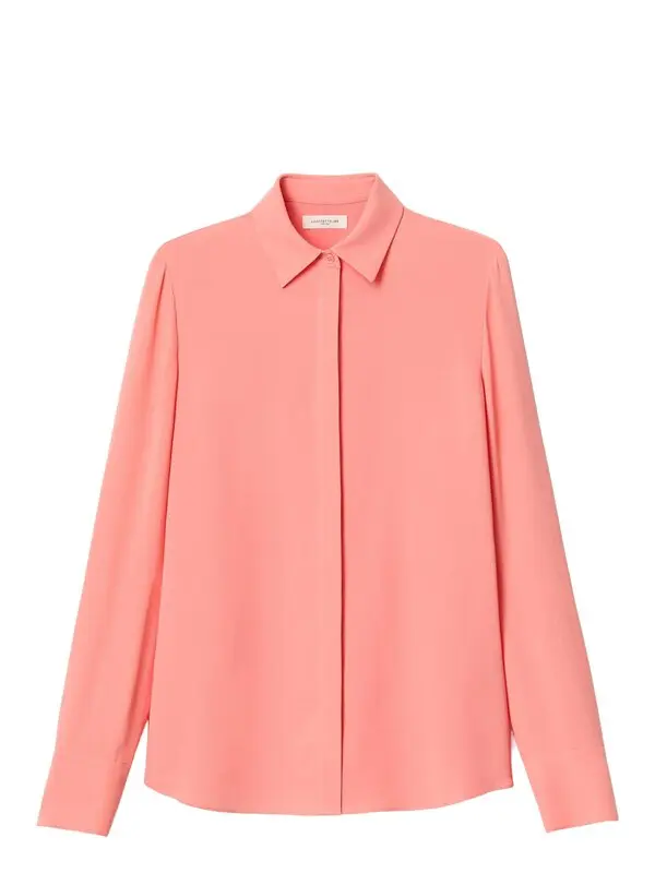 Lafayette 148 New York Silk Georgette Button-front Blouse - Altrosa Pink
