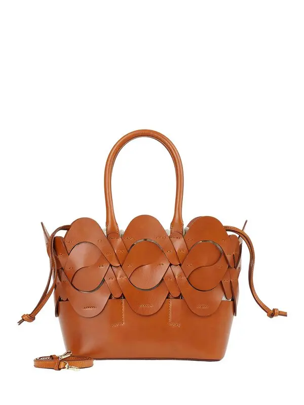 Lafayette 148 New York Handwoven Vachetta Leather Tote Bag - Copper