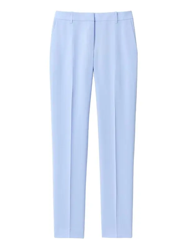 Lafayette 148 New York Petite Crepe Straight Leg Ankle Pants - Skyline Blue
