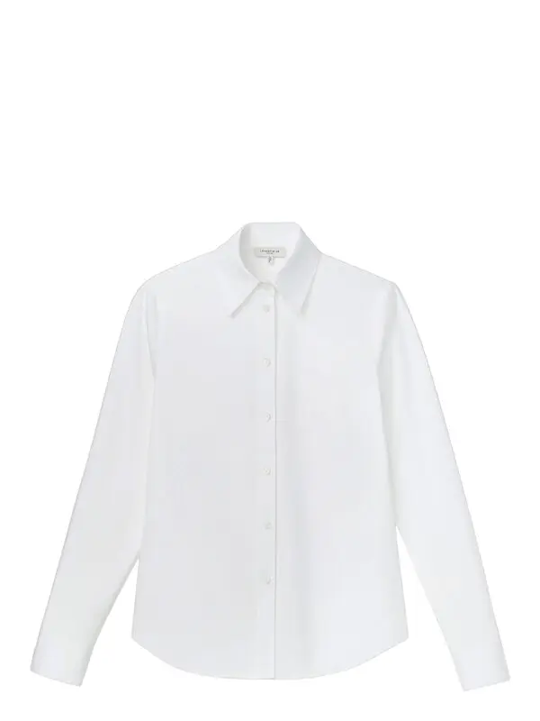 Lafayette 148 New York Cotton Stretch Slim Fit Shirt - White