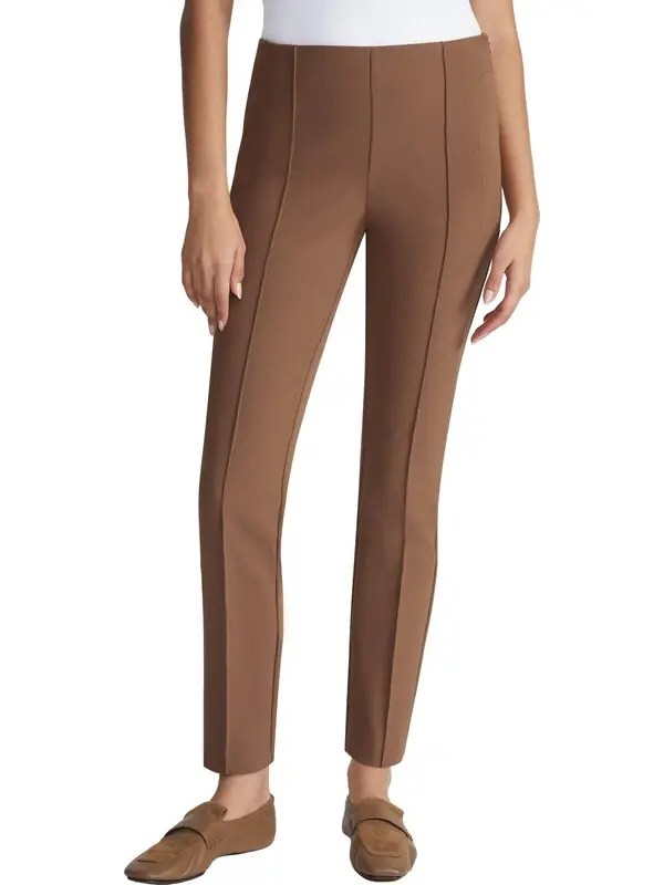 Lafayette 148 New York Stretch High-rise Slim Ankle Pants - Toffee