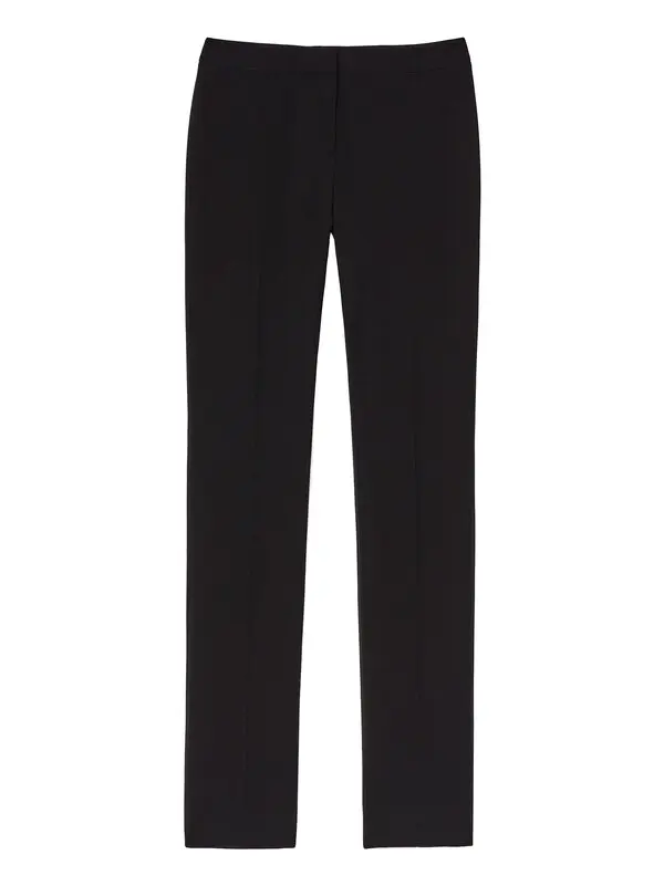Lafayette 148 New York Crepe High-waisted Straight-leg Trousers - Black