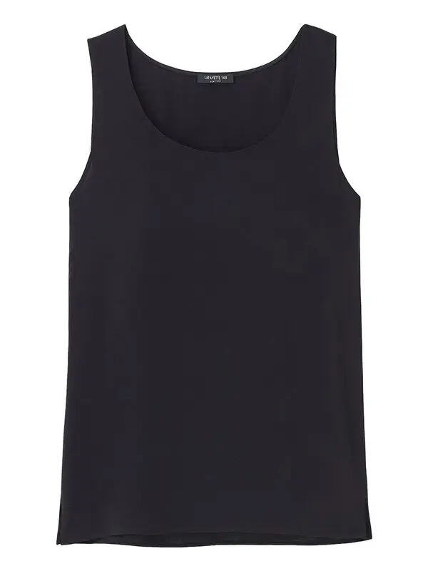 Lafayette 148 New York Silk Georgette Sleeveless Blouse - Black
