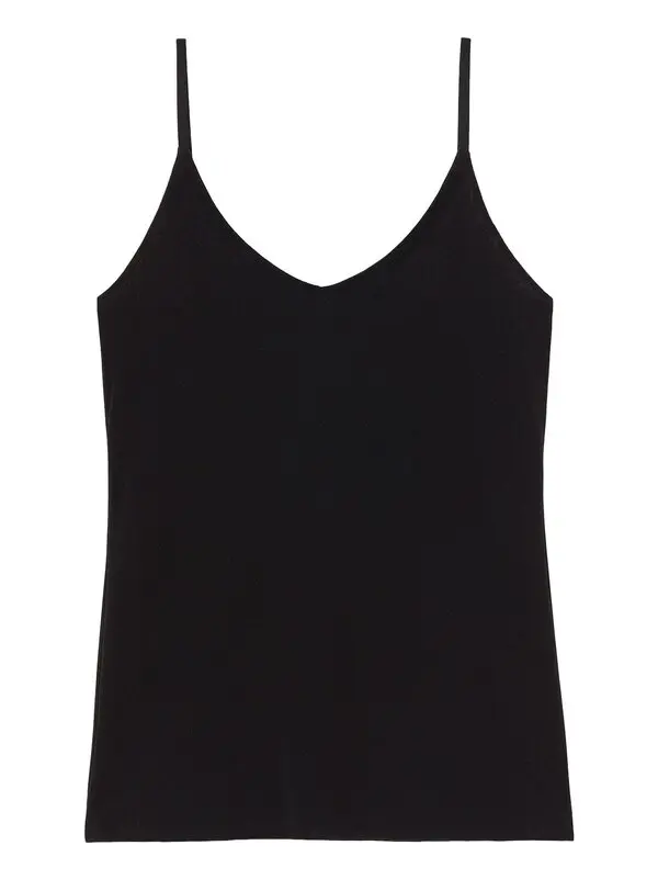 Lafayette 148 New York Jersey Scoop Neck Camisole Tank - Black
