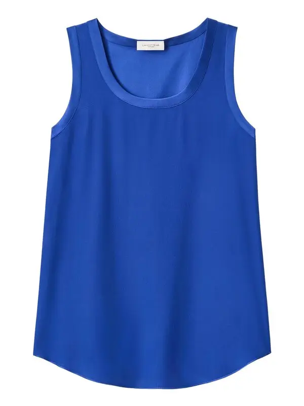 Lafayette 148 New York Petite Silk Reversible Sleeveless Blouse - Galaxy Blue