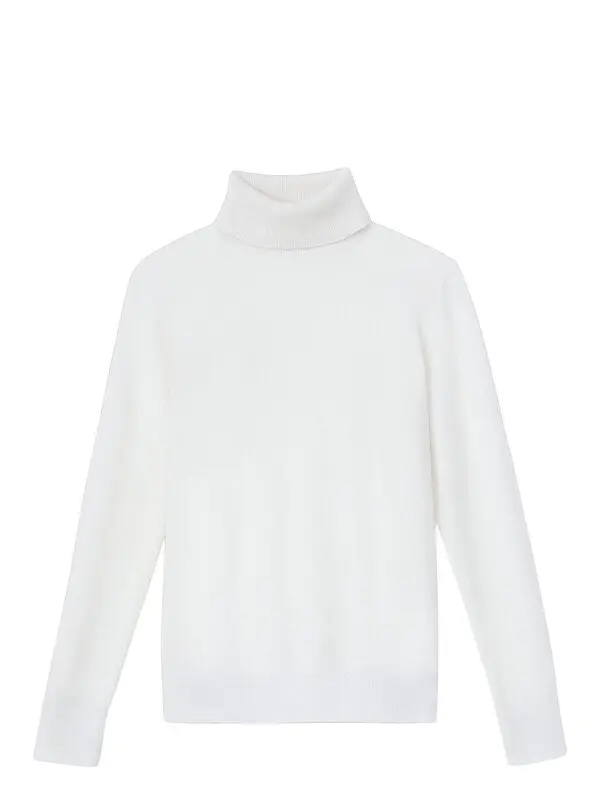 Lafayette 148 New York Cashmere Fitted Turtleneck Sweater - Cloud