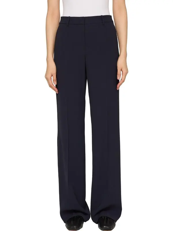 Lafayette 148 New York High-rise Straight-leg Crepe Pants - Blue Ink