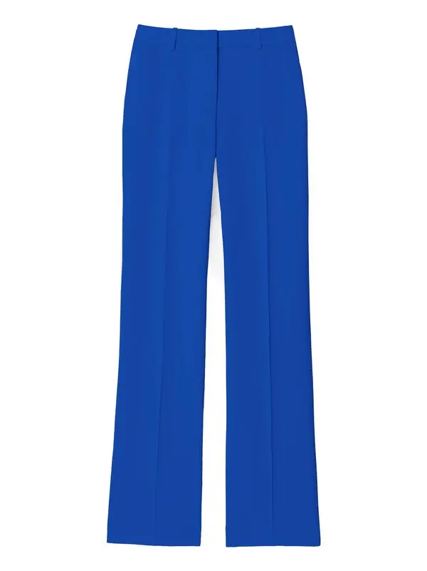 Lafayette 148 New York Crepe High-rise Straight-leg Pants - Galaxy Blue