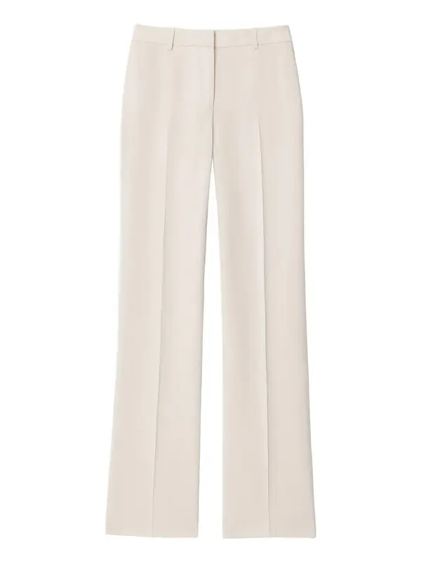 Lafayette 148 New York Crepe High-rise Straight-leg Pants - Raffia
