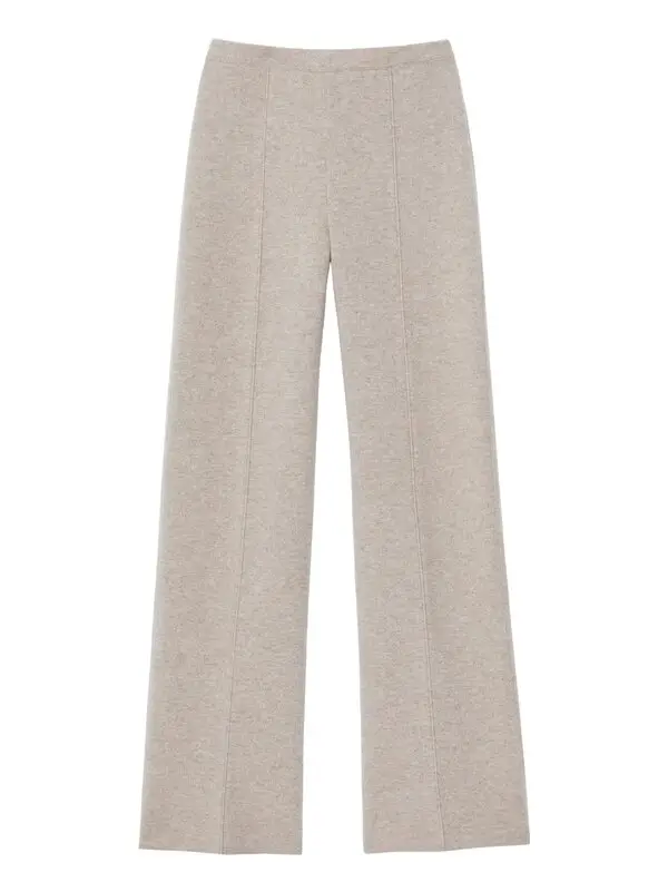 Lafayette 148 New York Cashmere Silk Double Knit Relaxed Fit Pants - Taupe Melange