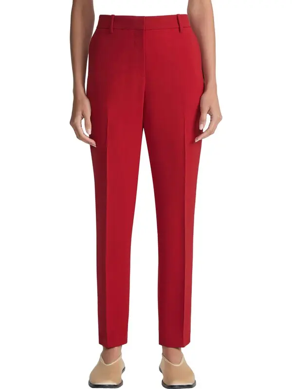 Lafayette 148 New York Crepe High Rise Straight Leg Ankle Pants - Spark