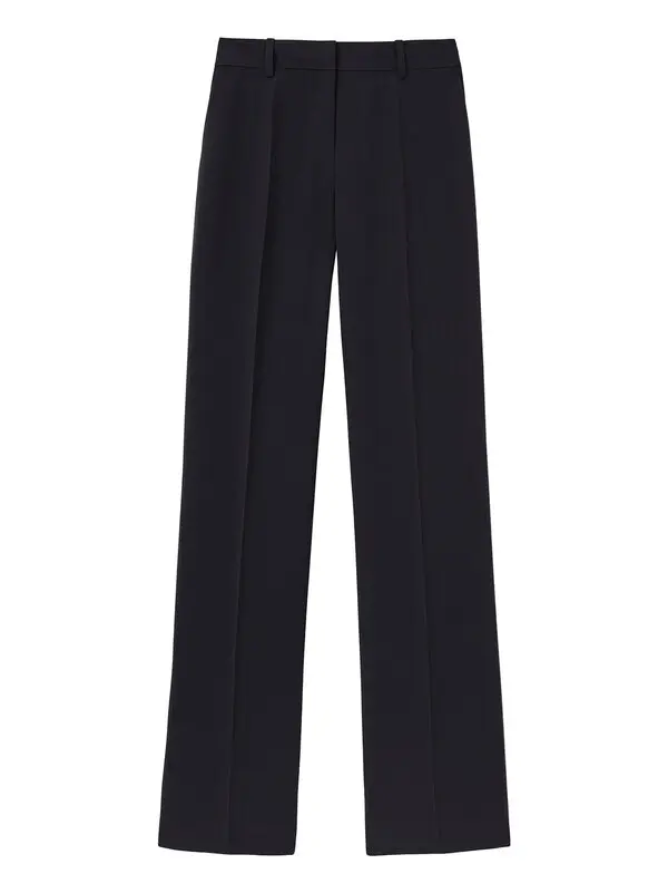 Lafayette 148 New York Crepe High-rise Straight-leg Pants - Black