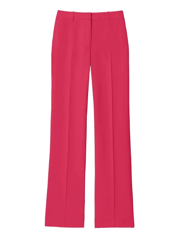 Lafayette 148 New York Crepe High-rise Straight-leg Pants - Pink Peony