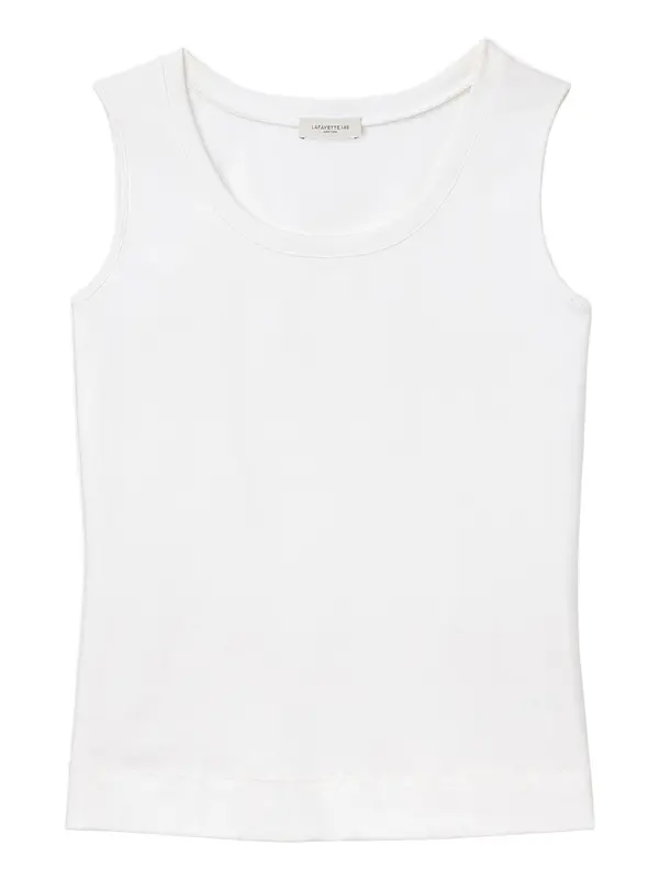 Lafayette 148 New York Cotton Rib Tank Top - White