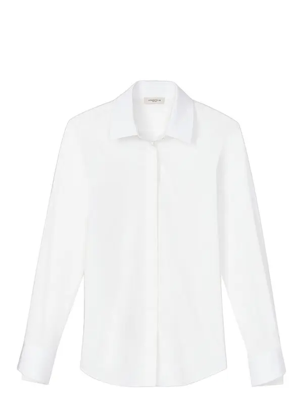 Lafayette 148 New York Cotton Stretch Classic Fit Shirt - White