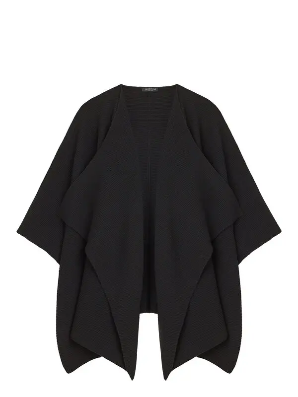 Lafayette 148 New York Cashmere Wrap Poncho - Black