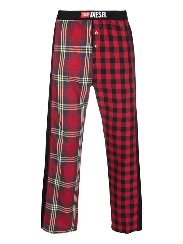 DIESEL Derik-si Tartan Slim Trousers - Red