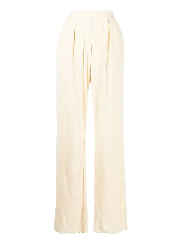 Simkhai Plissé Straight-leg Trousers - Yellow
