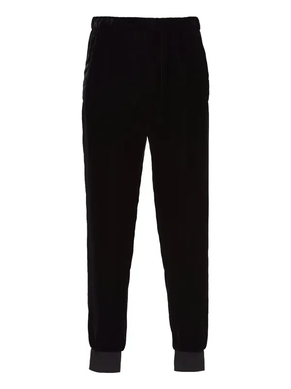 Prada Velvet Track Pants - Black