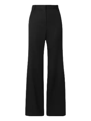 NILI LOTAN Arielle Wool-twill Flared Pants - Black