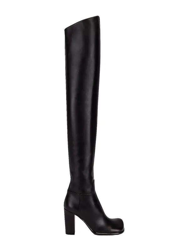 Bottega Veneta Leather Thigh High Boots - Black