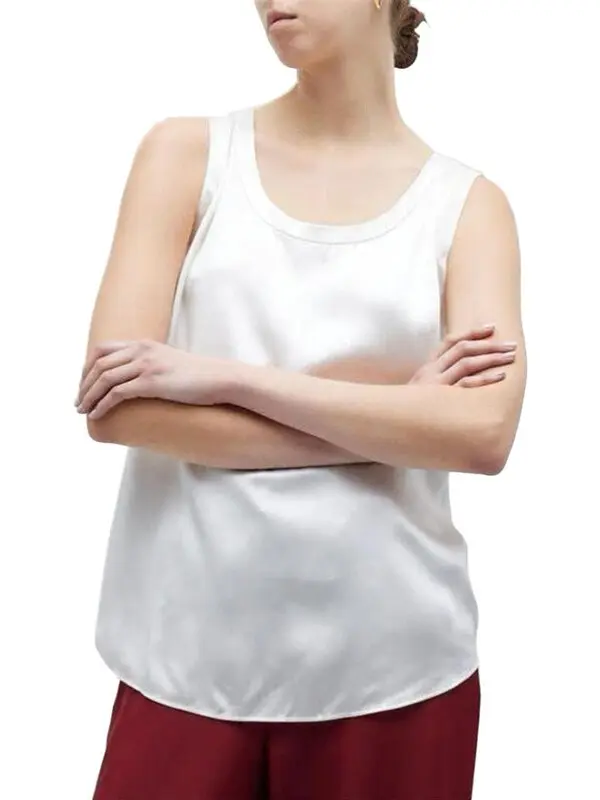Lafayette 148 New York Reversible Silk Charmeuse Shell - Cloud