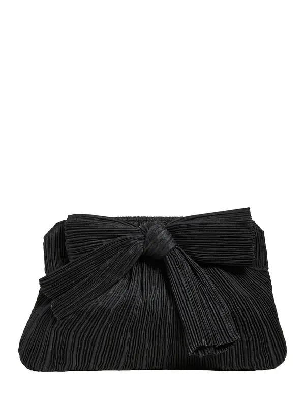 LOEFFLER RANDALL Rayne Pleated Frame Clutch With Bow - Black
