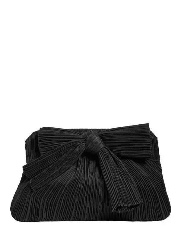 LOEFFLER RANDALL Rayne Pleated Frame Clutch With Bow - Black