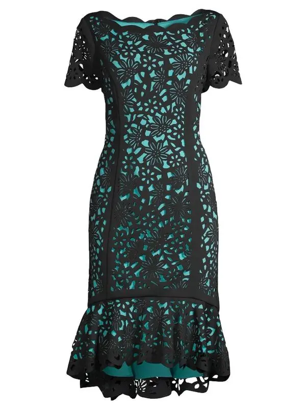 Shani High-low Crepe Dress - Black Mint