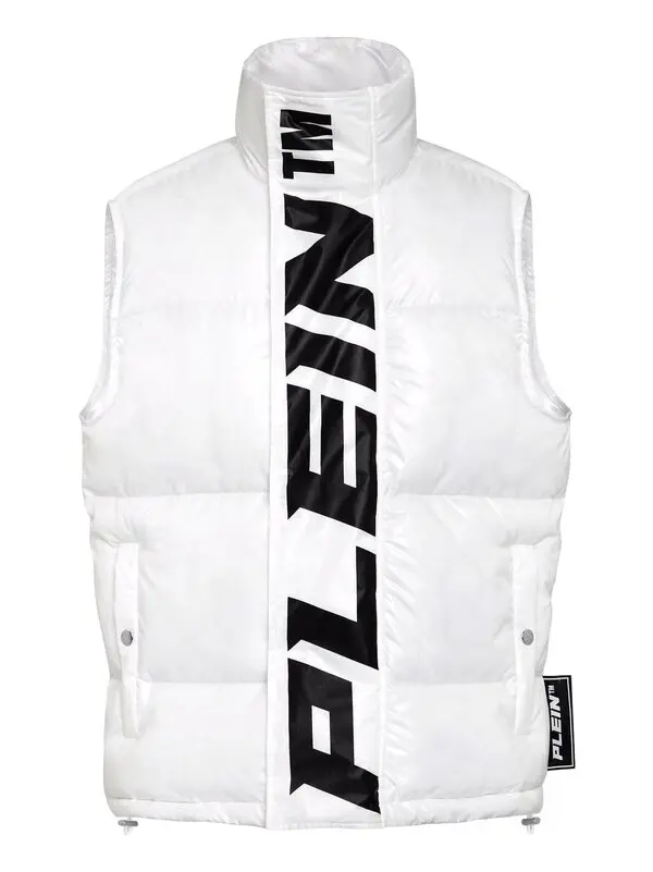 Philipp Plein Padded Gilet With Logo - White