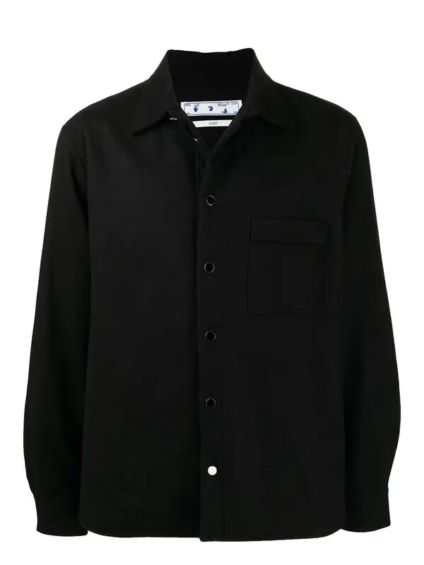 Off-White Long-sleeve Shirt Jacket - Black