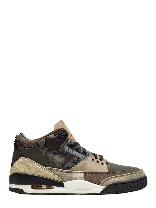 JORDAN Air 3 Patchwork Camo Sneakers - Brown