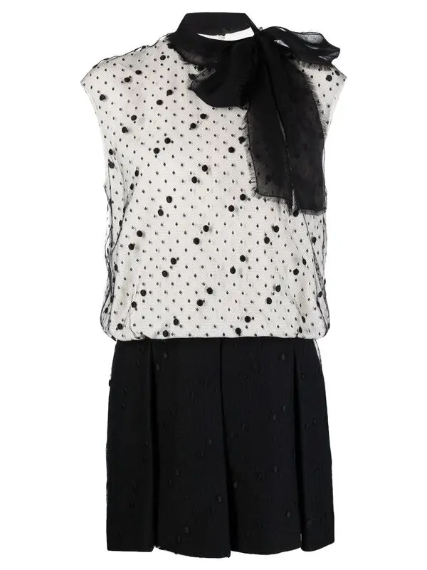 Valentino Garavani Pussy-bow Polka Dot Dress - White