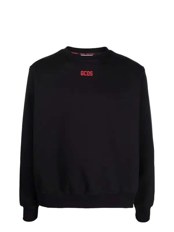 Gcds Logo-print Crew Neck Sweatshirt - Black