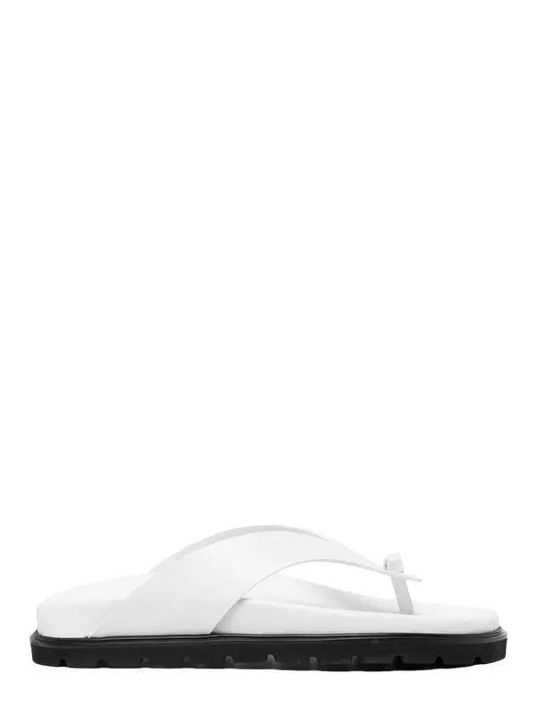 REIKE NEN Two-tone Leather Flip Flops - White