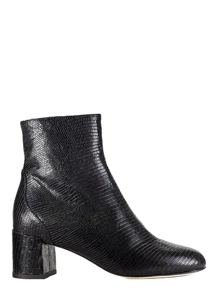 SANTM Monti Embossed Leather Boots - Black