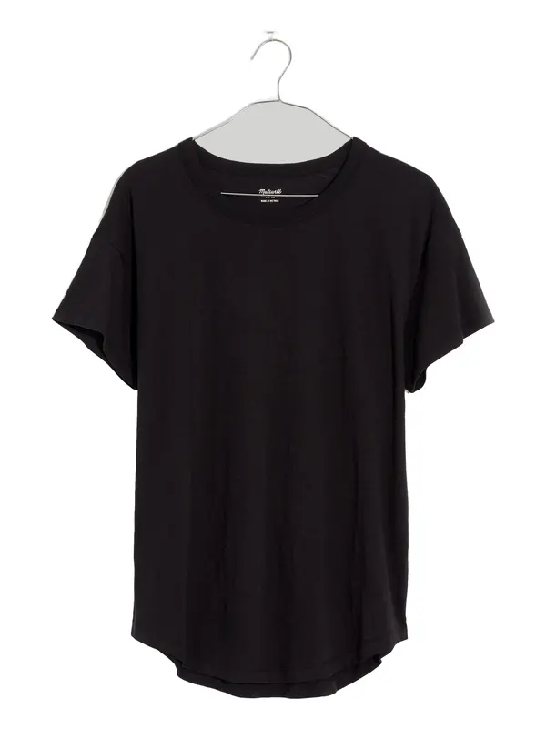 Madewell Whisper Cotton Ribbed Crewneck Tee - True Black