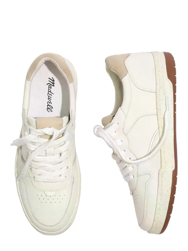 Madewell Court Sneakers In Leather - Ivory Multi