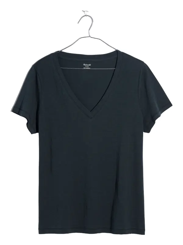 Madewell Whisper Cotton V-neck Tee - Dark Palm